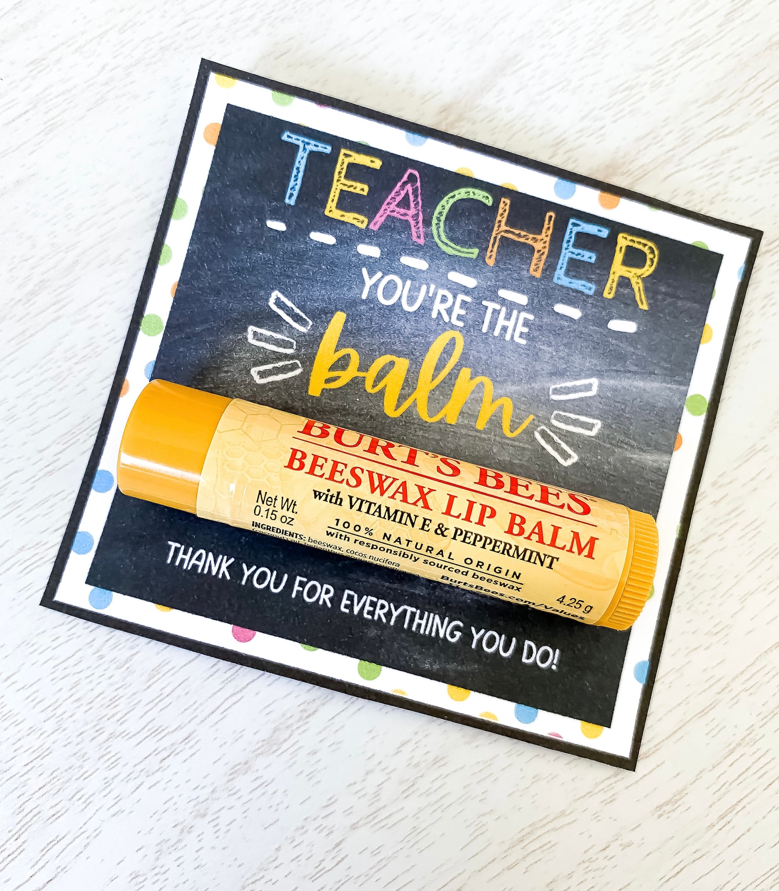 Printable Teacher Lip Balm Gift Tag Teacher Appreciation - Etsy