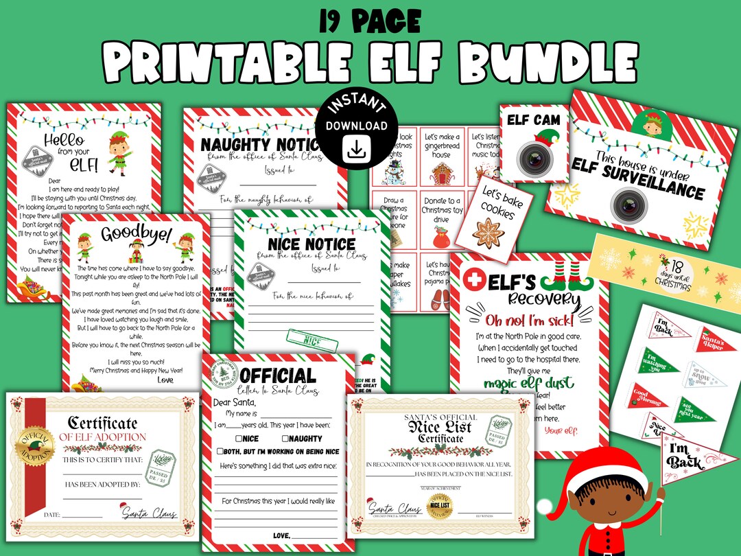 Printable Christmas Elf Kit, Elf Letters, Elf Notes, Christmas ...