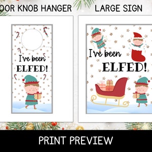 You've Been Elfed Printable Christmas Kit: Door Hanger, Gift Tags ...