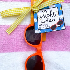 Printable End of the School Year Sunglasses Gift Tag, Student, Class ...