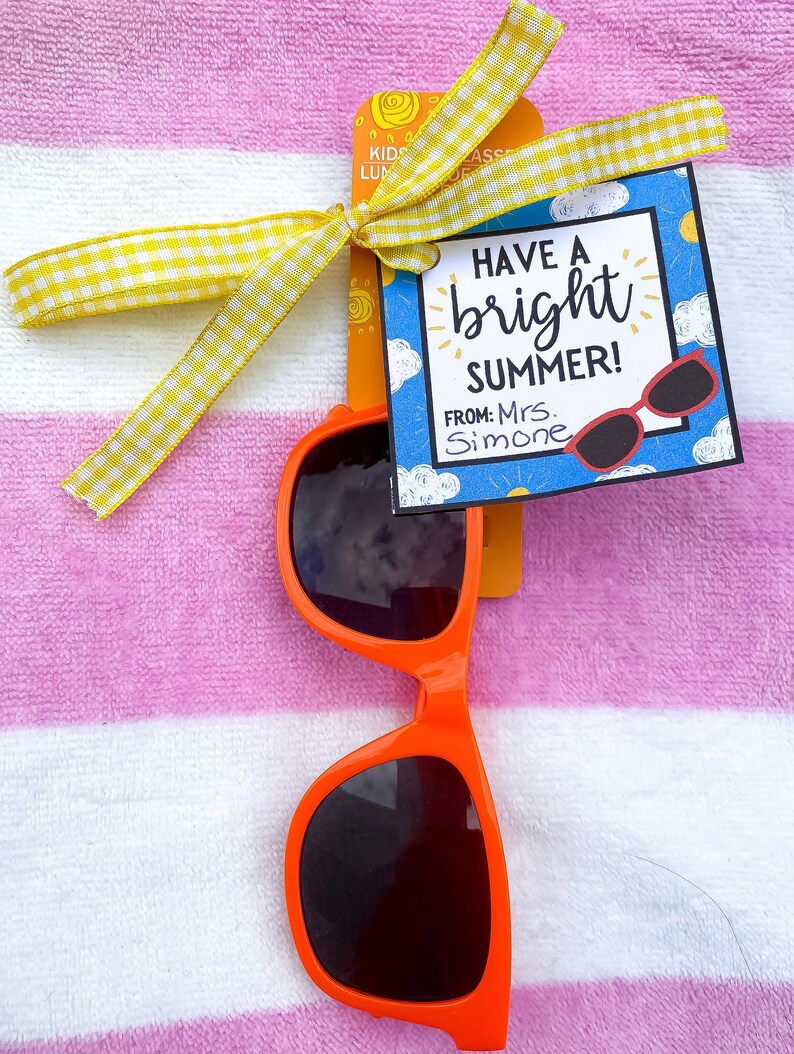 Printable End of the School Year Sunglasses Gift Tag Student - Etsy