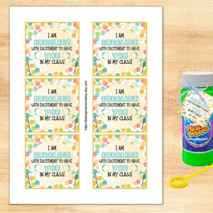 Printable Bubbles Gift Tag for Back to School, First Day of School ...