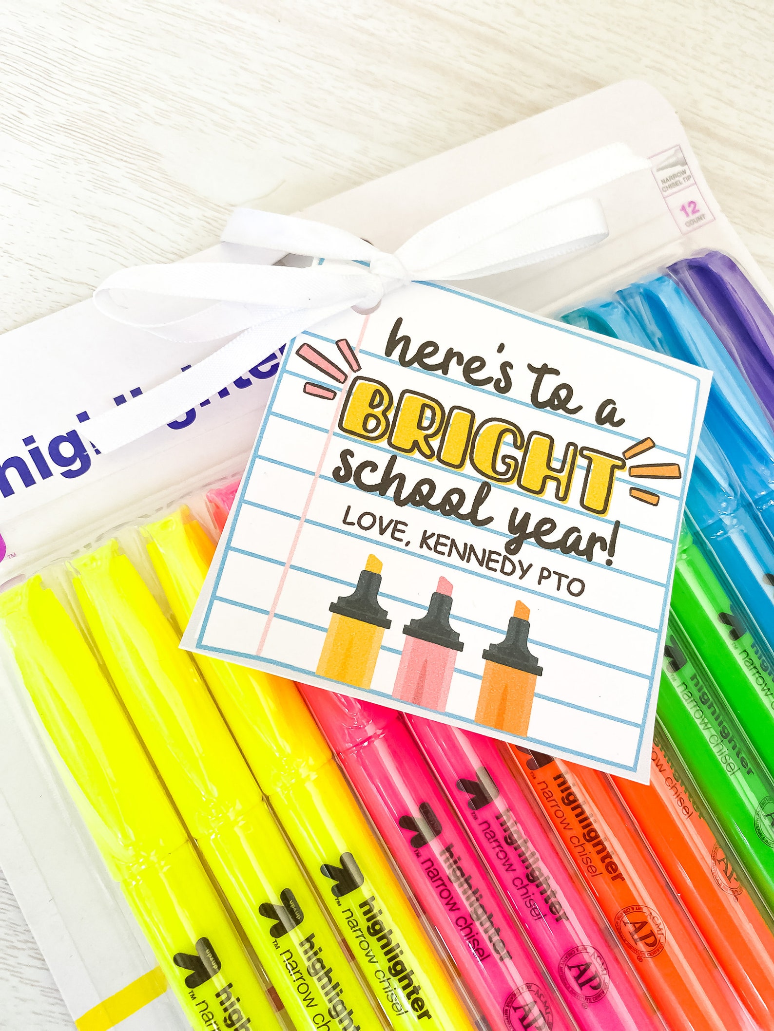 Printable Marker Gift Tag, Bright School Year, Teacher Staff Gift ...