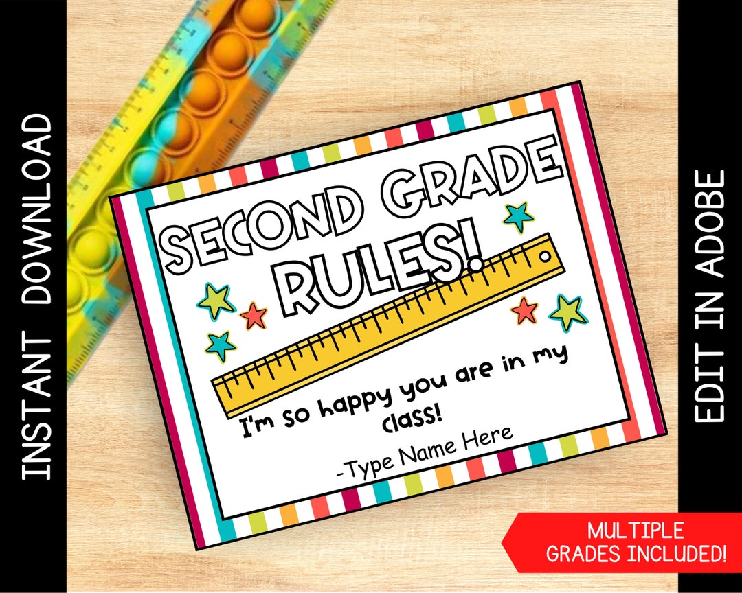 Printable First Day of School Ruler Gift Tag, Back to School, School ...