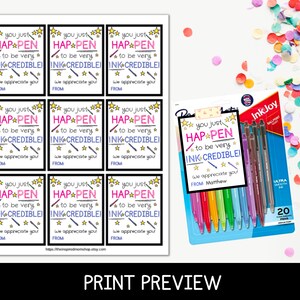 Printable Employee Teacher Appreciation Gift Tag, Hap-pen to Be Very ...