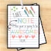 Printable Notebook Gift Tag, Back to School Teacher Gift (instant ...