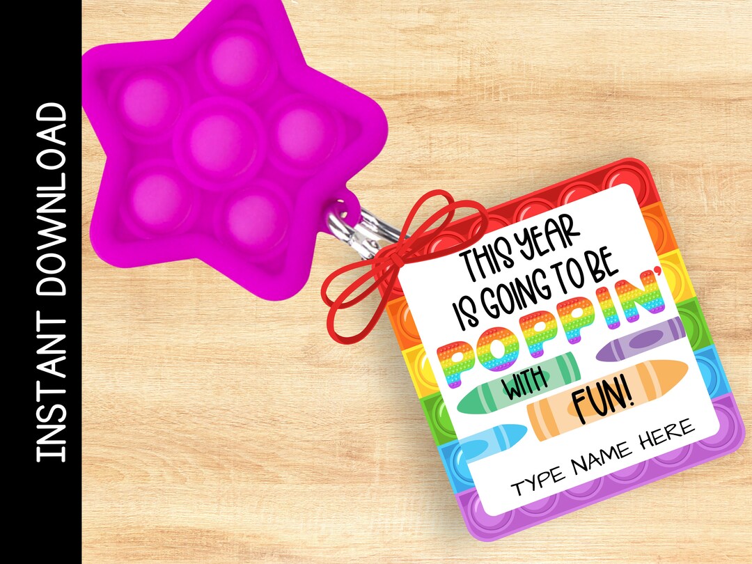 Printable Back to School Gift Tag First Day of School Pop It - Etsy UK