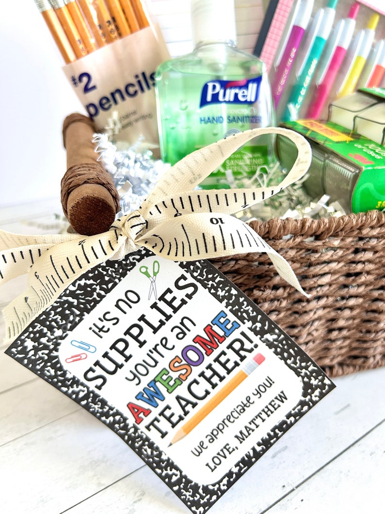 Printable Teacher Supplies Gift Tag Teacher Appreciation Gift - Etsy
