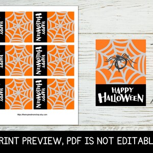 Printable Halloween Spider Ring Tags: Classroom Treat (instant Download ...