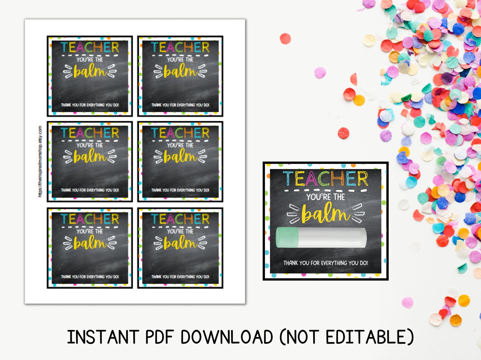 Printable Teacher Lip Balm Gift Tag Teacher Appreciation - Etsy