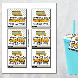 Printable Bus Driver Gift Tag Bus Driver Appreciation - Etsy