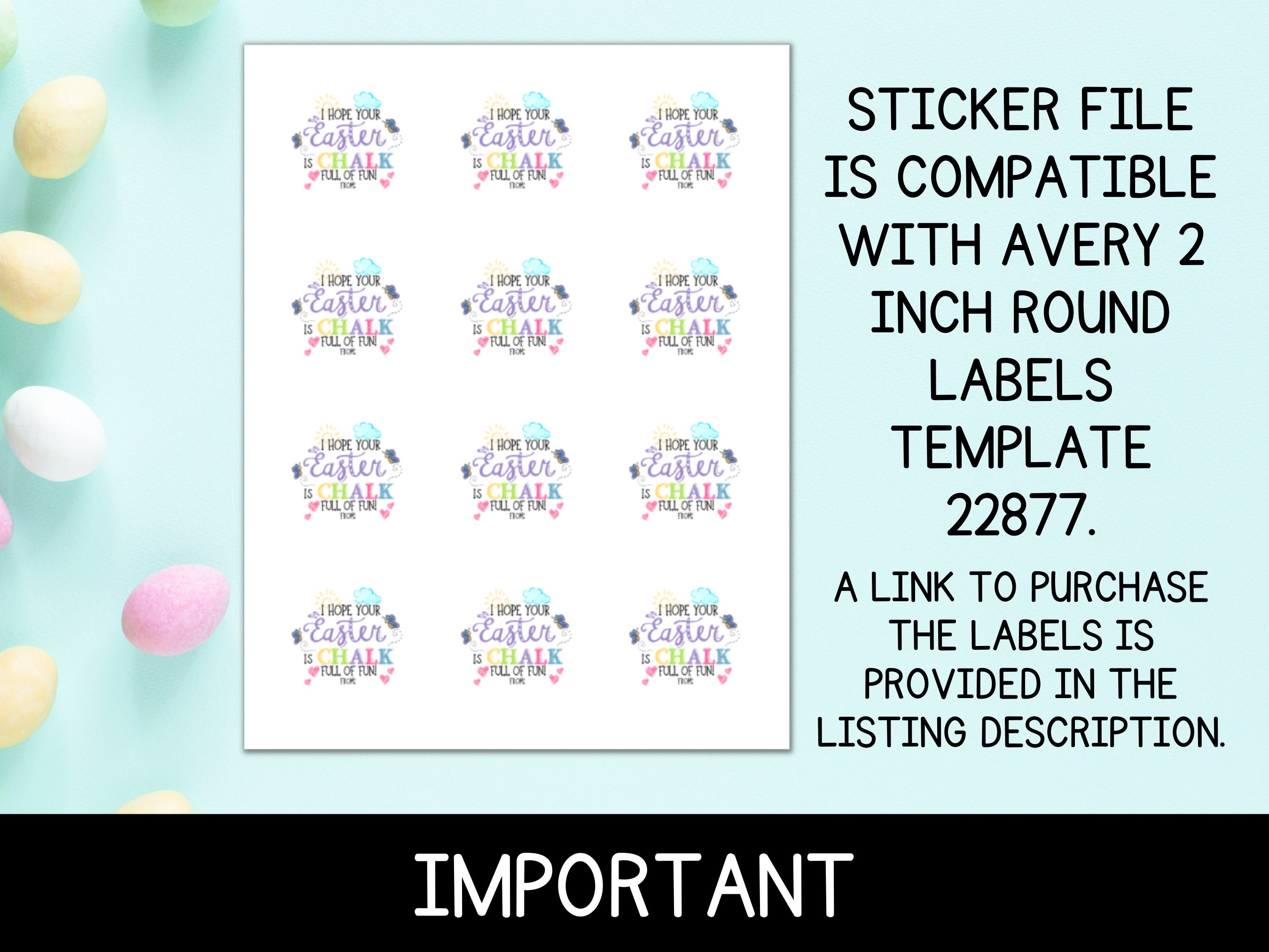 Printable Chalk Gift Tag for Easter Chalk Full of Fun Easter - Etsy