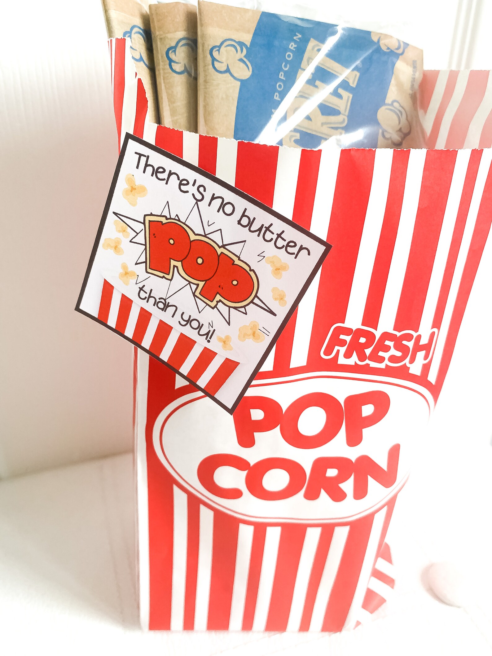 Funny Father's Day Popcorn Gift Tag: No Butter Pop Than You (instant ...
