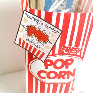 Printable Father's Day Pop Tags, No Butter Pop Than You, Popcorn Gift ...