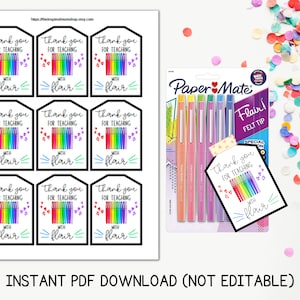 Printable Teacher Appreciation Pen Gift Tag Teacher - Etsy