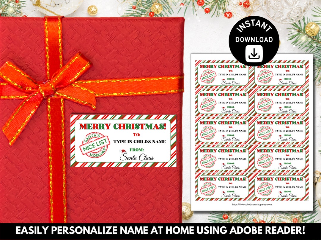 Printable Christmas Gift Labels From Santa, Editable Gift Stickers ...