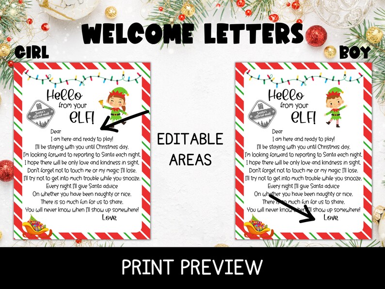 Printable Elf Letter Kit: Welcome, Goodbye, Sick Letter (instant ...