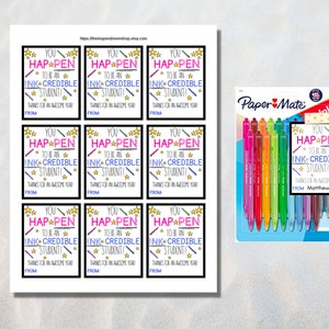 Printable End of the School Year Student Pen Gift Tag Hap-pen - Etsy