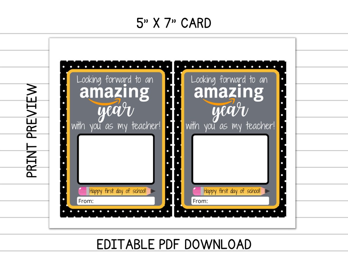 Printable Amazon Gift Card Holder for Teacher Looking Forward - Etsy