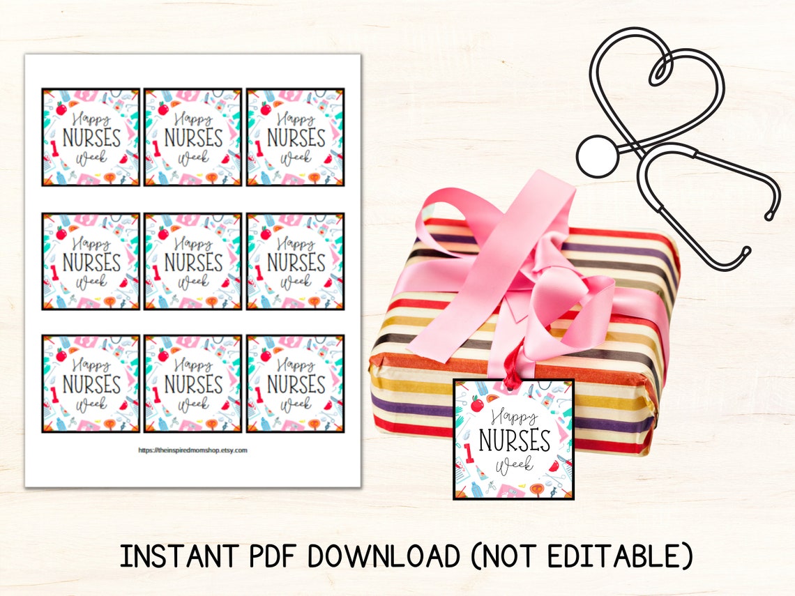 Printable Happy Nurses Week Gift Tag Nurse Appreciation - Etsy