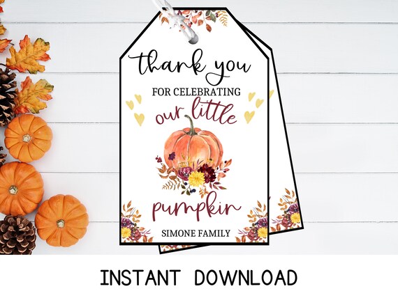 Printable Out Little Pumpkin Thank You Tags Favor Tags - Etsy