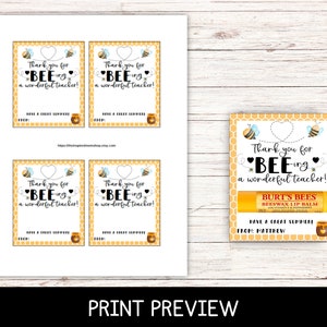 Printable Chapstick Card for Teacher, End of the Year Gift, Last Day of ...