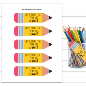 Printable Pencil Gift Tag Back to School First Day of - Etsy