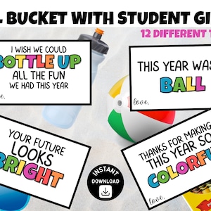 End of Year Student Gift Tags: Beach Bucket Fillers (instant Download ...
