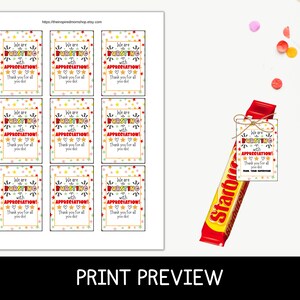 Employee Appreciation Gift Tag: Starburst Design (instant Download) - Etsy