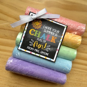 Printable Chalk Gift Tag for Summer, Chalk Full of Fun, End of the ...
