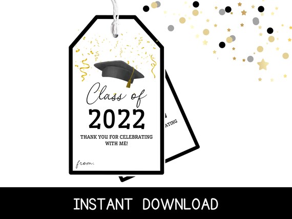 Printable Graduation Gift Tags High School College | Etsy