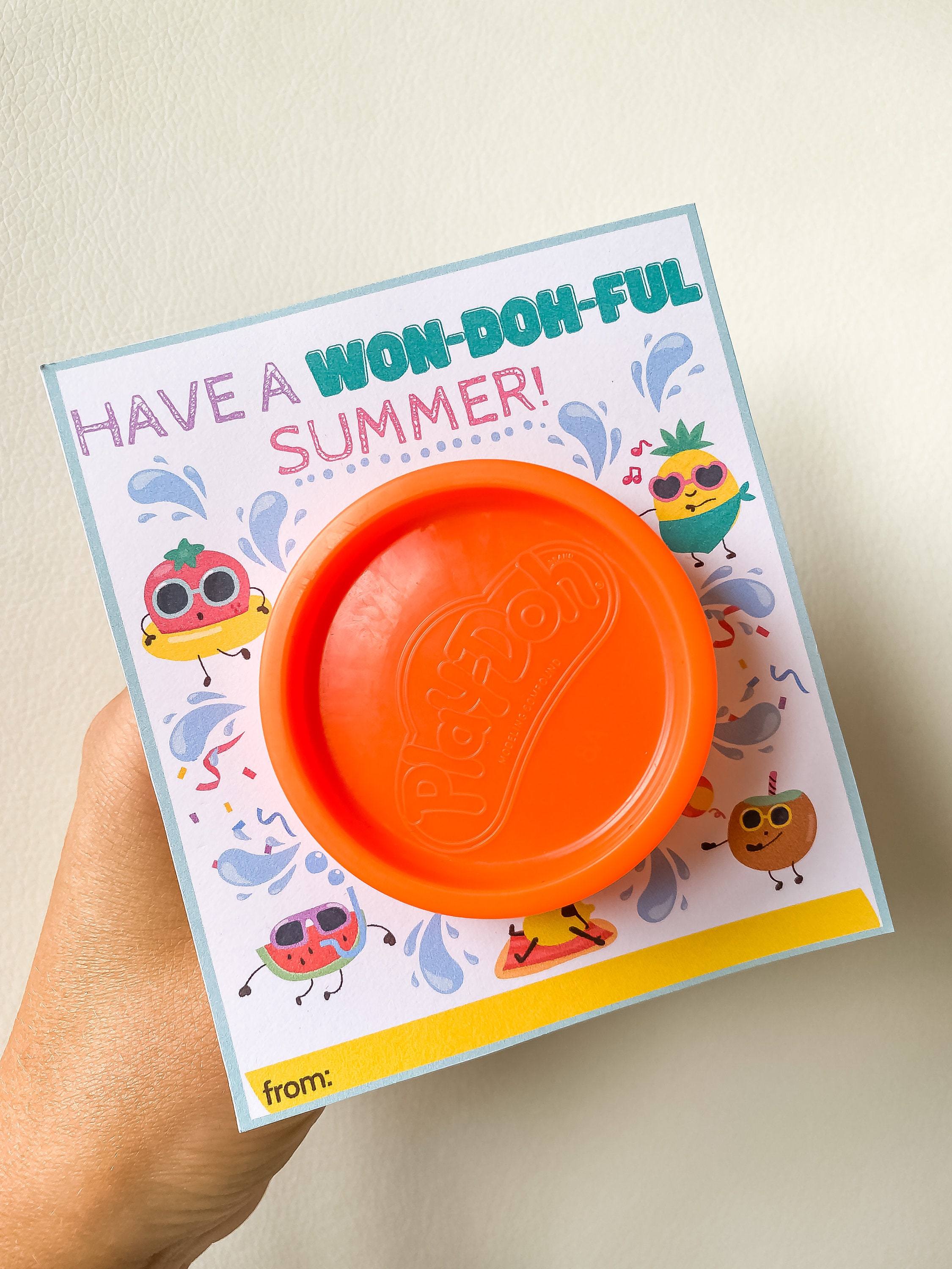 Play-doh Gift Tag: End of School Year, Won-doh-ful Summer (instant ...