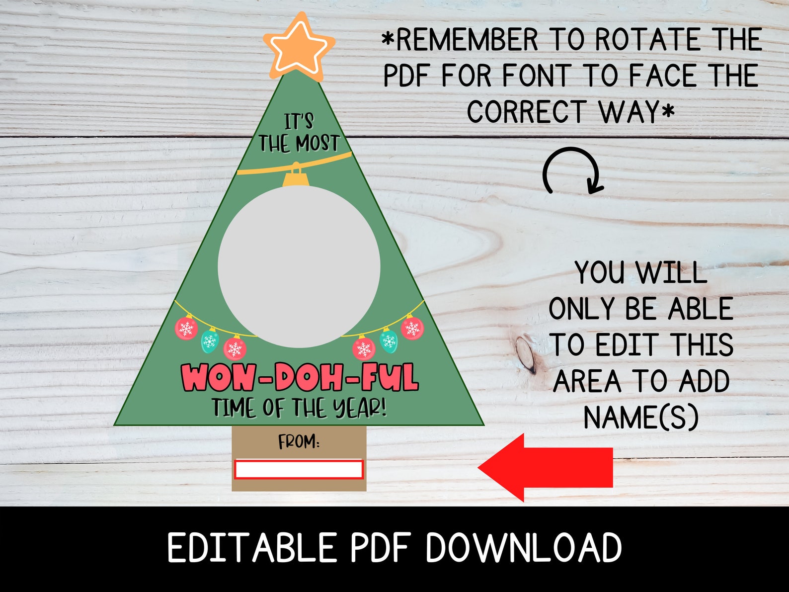 Christmas Tree Play-doh Gift Tag: Student Classroom Gift (instant ...