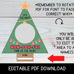 Printable Christmas Tree Play-doh Gift Tag for Kids, the Most WON-DOH ...