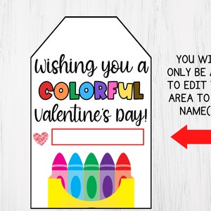 Printable Crayon Valentine's Day Tags, Have a Colorful Valentine's Day ...