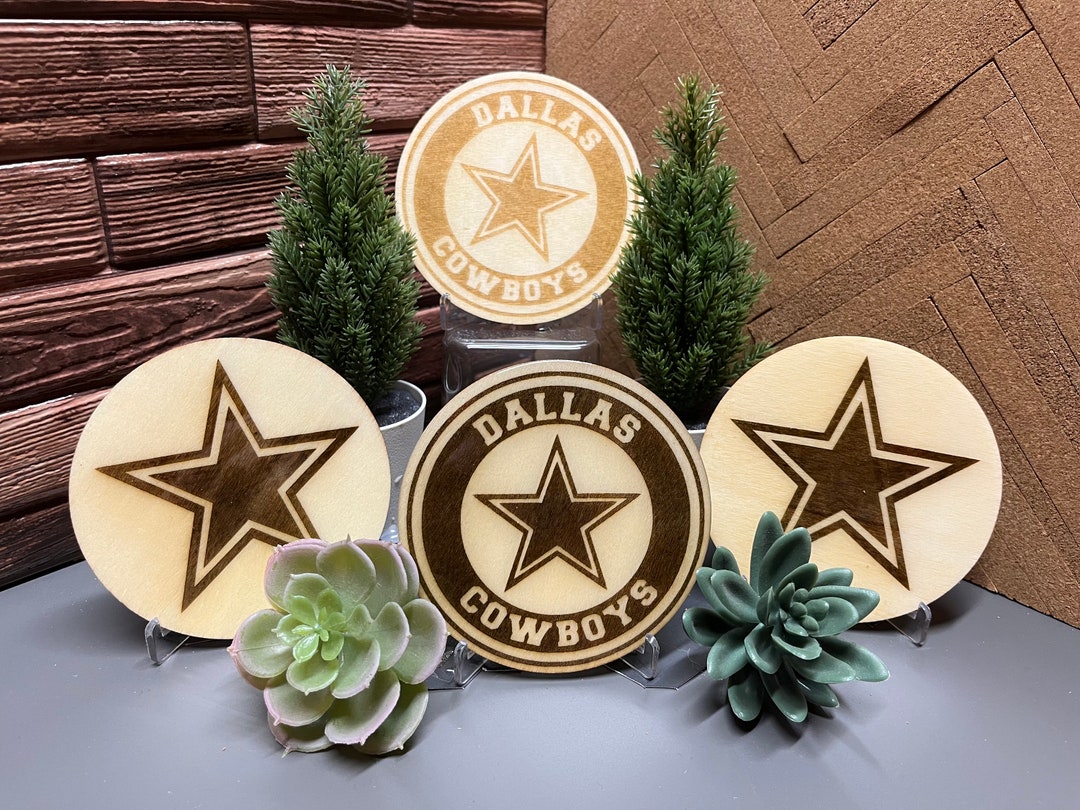 Dallas Cowboys Coasters Wooden Burned Coasters With Resin - Etsy