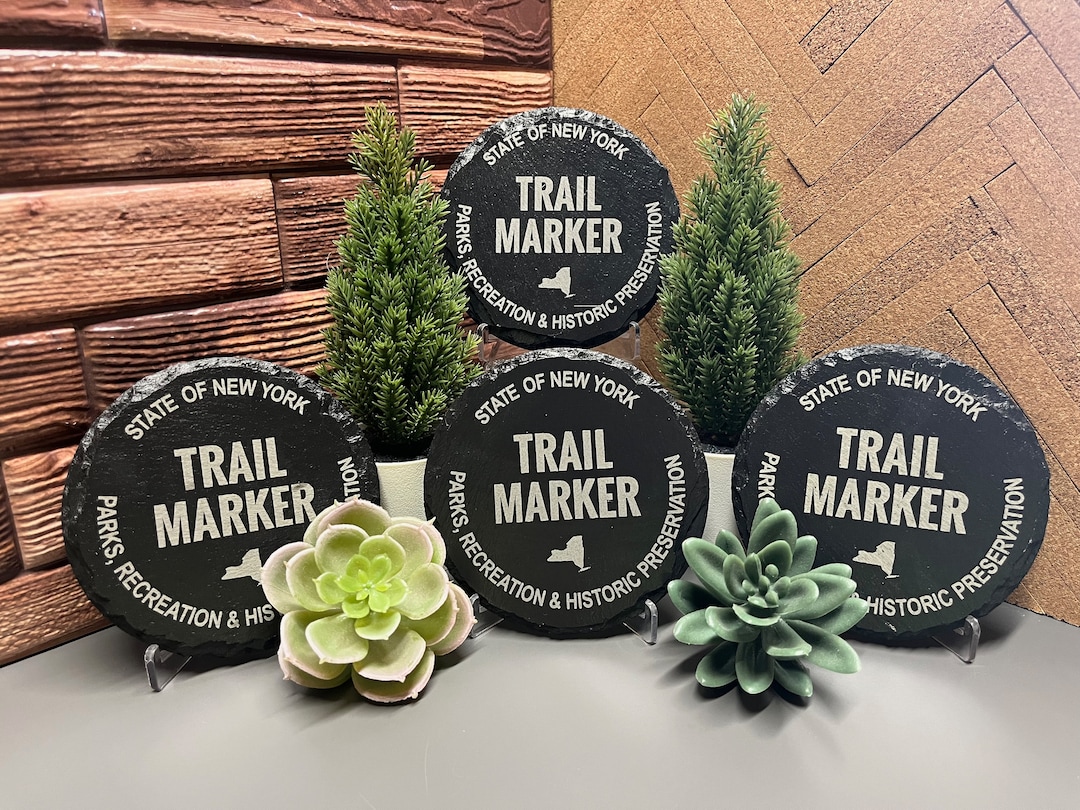 NY Trail Marker Slate Coaster Set of 4. Laser Engraved Slate, Perfect ...
