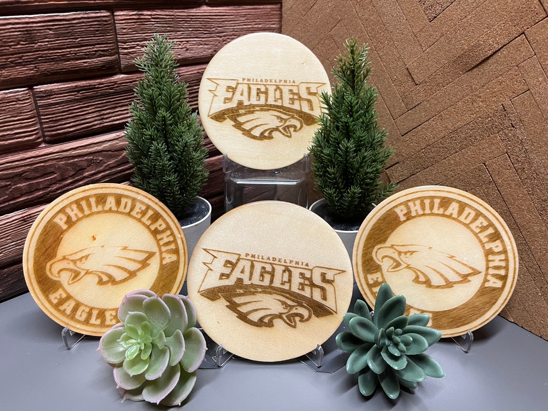 Eagles Coasters Wooden Burned Coasters With Resin Coating, Great Gift ...
