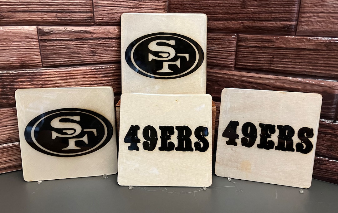 NFL 49ers Coasters Wood Burned - Etsy