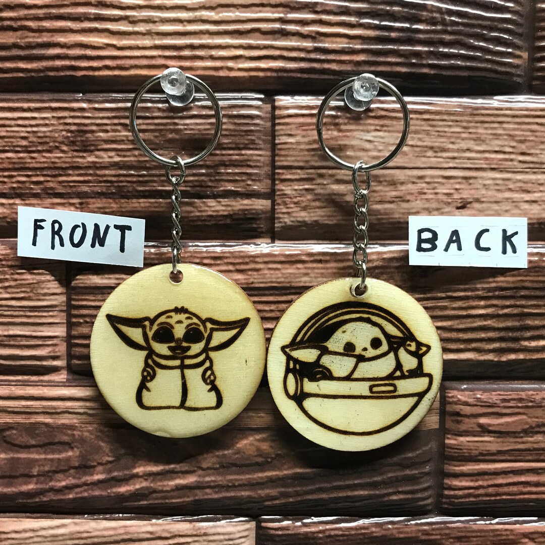 Baby Yoda Key Chains Wood Burned - Etsy