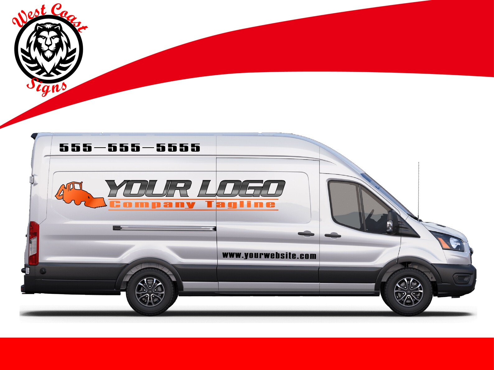 Full Custom Van Decals for Both Sides and Tailgate. Mockup/design ...