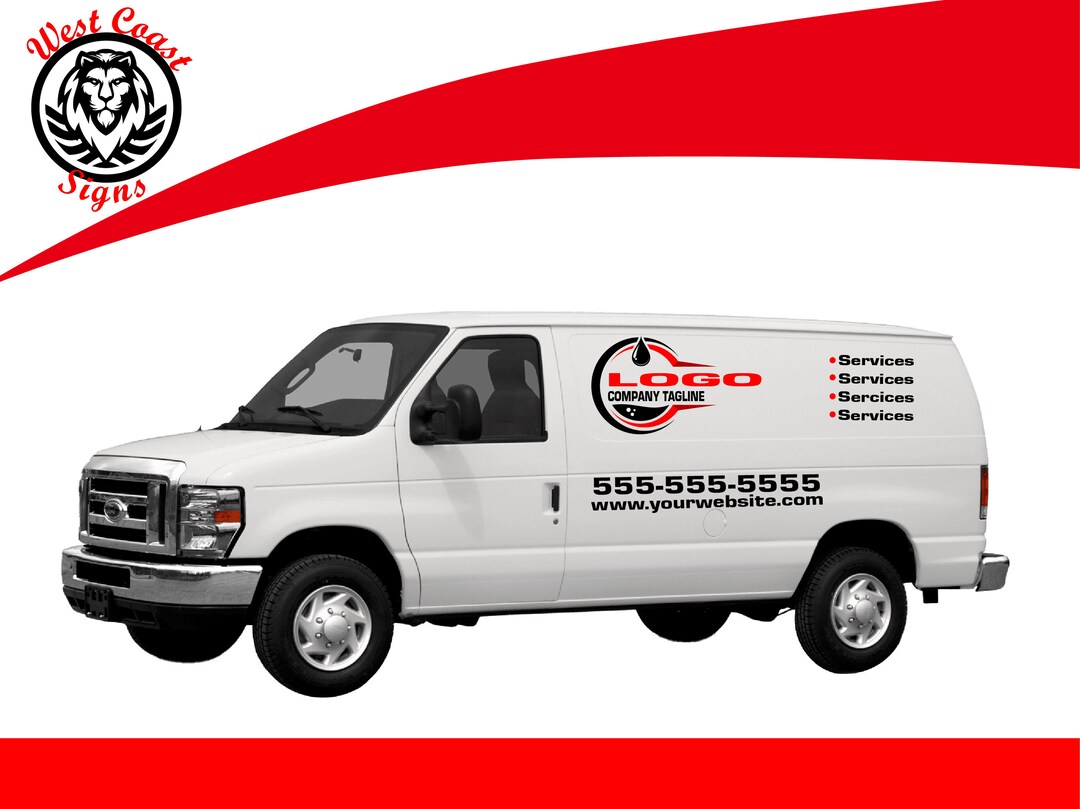 Full Custom Van Decals for Both Sides and Tailgate. Mockup/design ...