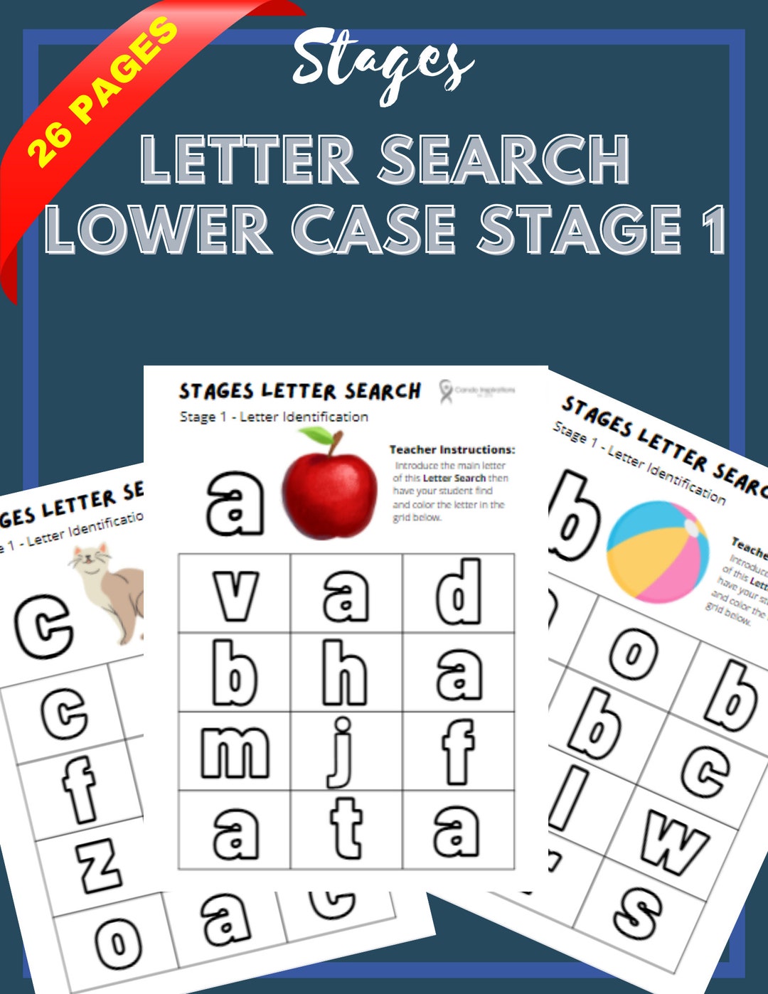 Lower Case Letter Search, Preschool, Day Care, Home School Letter ...