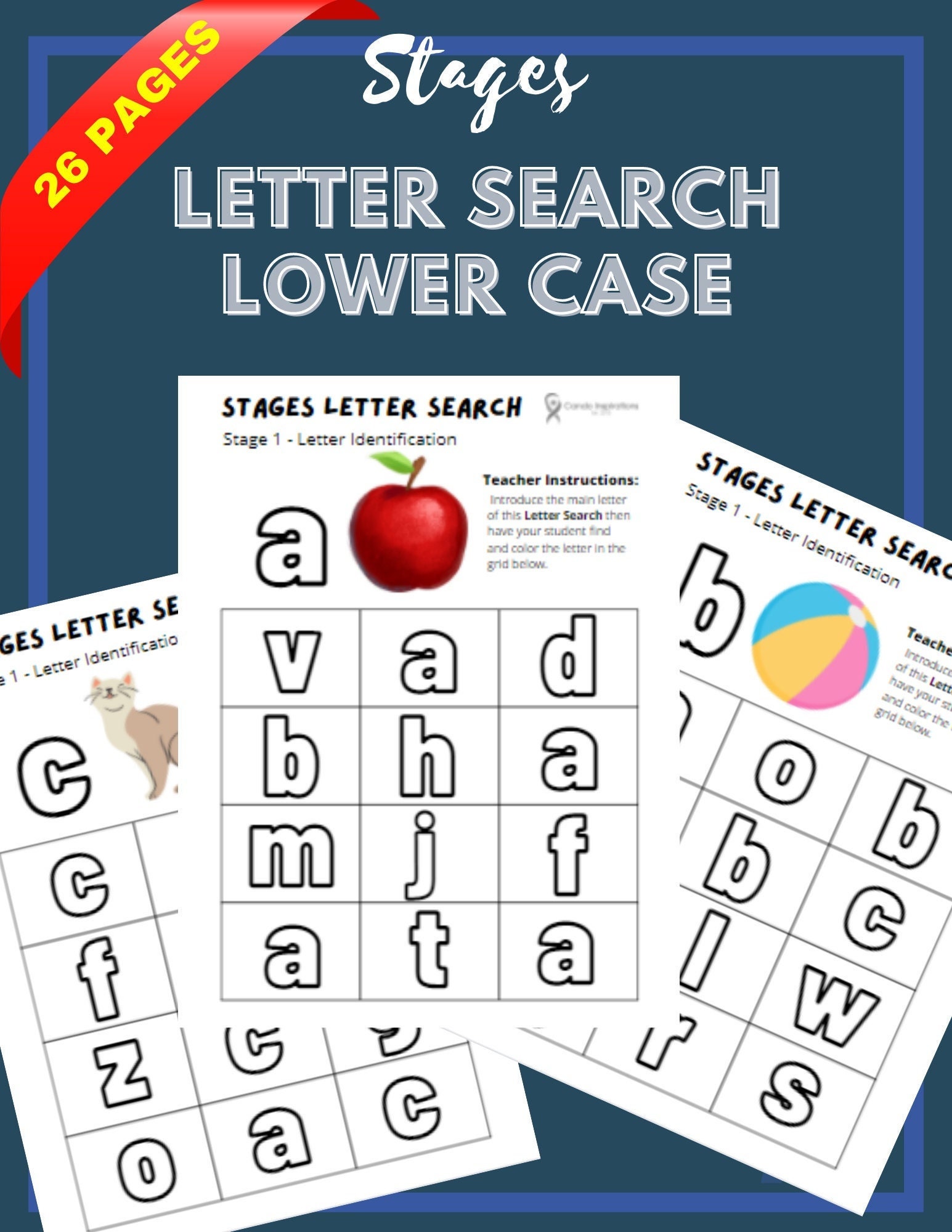 Toys & Games Lower Case Letter Search Word Search for little kids just ...