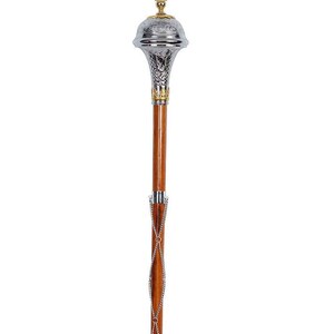 Drum Major Mace Stave &stick Embossed Head Chrome With Gold Thistle ...
