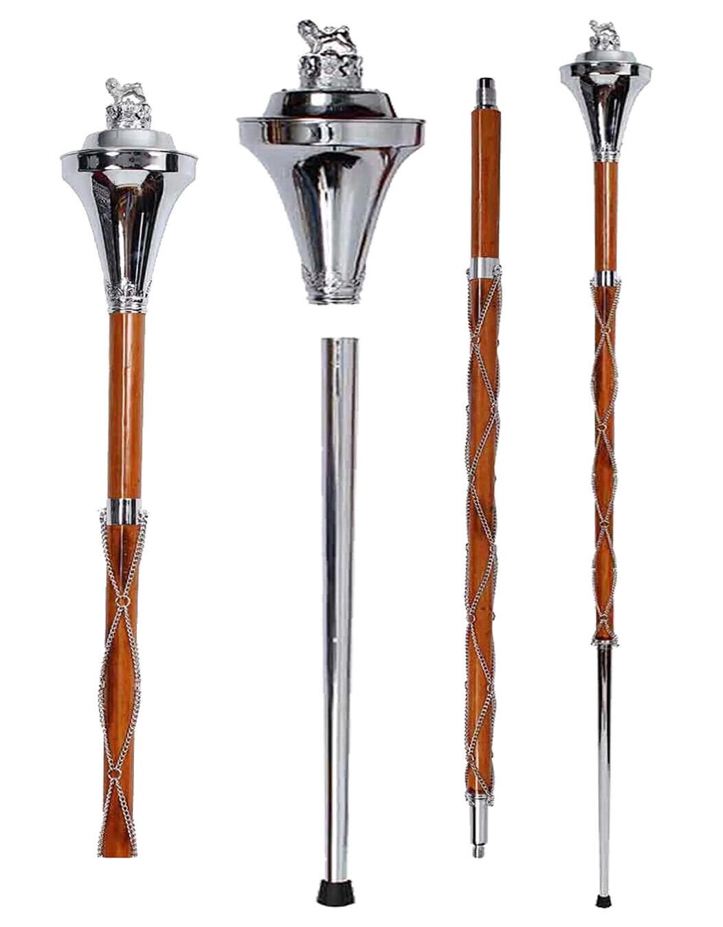 Drum Major Mace & Stick Plain Chrome Flat Head Lion and Crown - Etsy