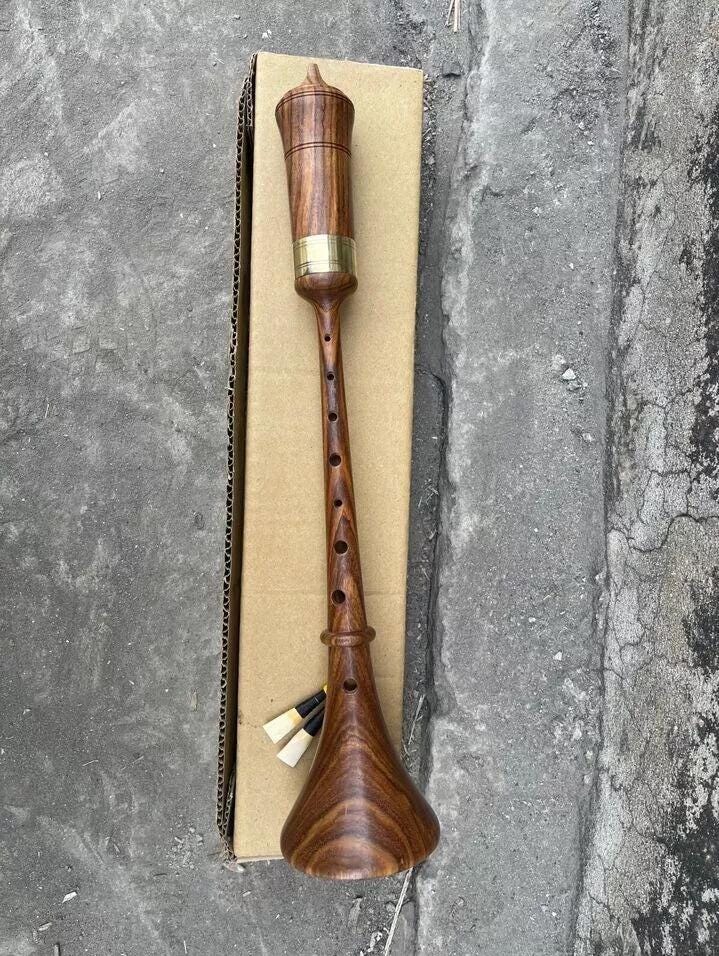 Handmade Rosewood RAUSCHPFEIFE Small Medieval Wooden Shawm Instrument ...