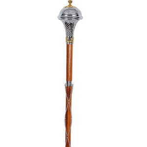 Drum Major Mace Stave & Stick Embossed Head Chrome With Gold Irish Harp ...