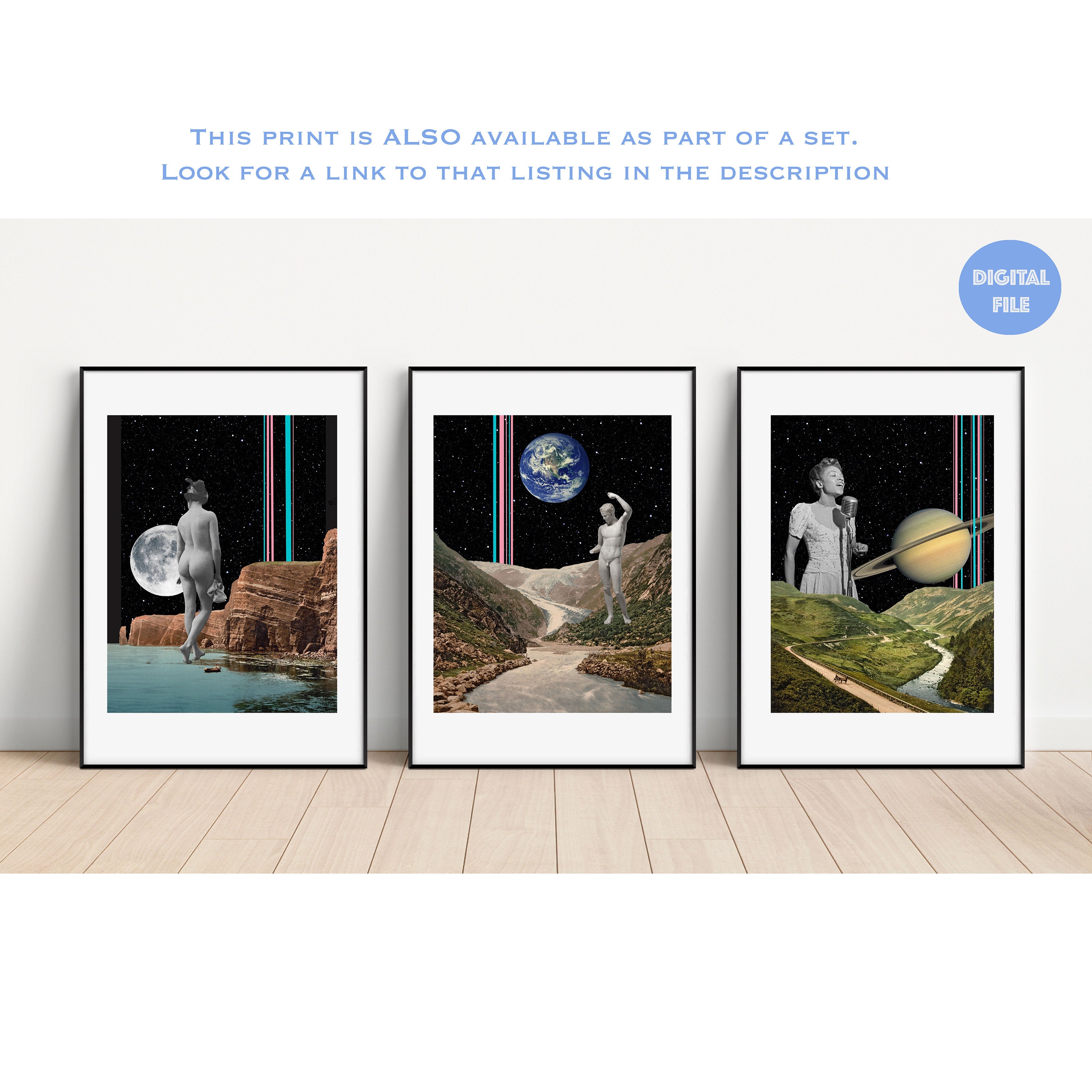 Modern Collage Art Print / INSTANT DOWNLOAD / Living Room Decor ...