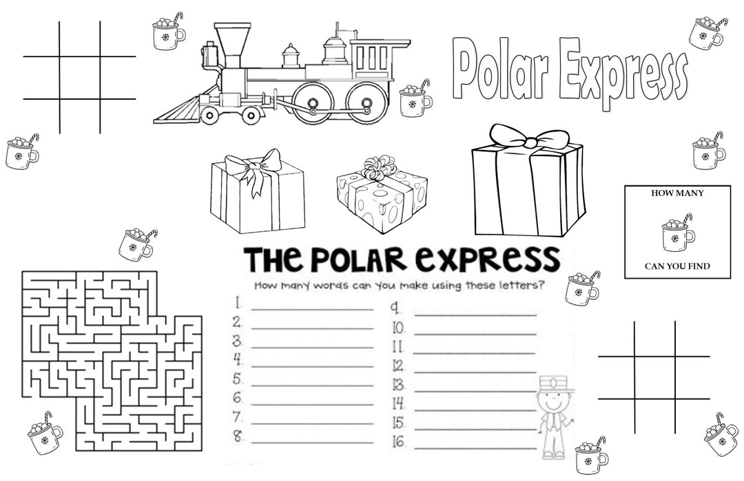 Polar Express Activity Mat - Etsy